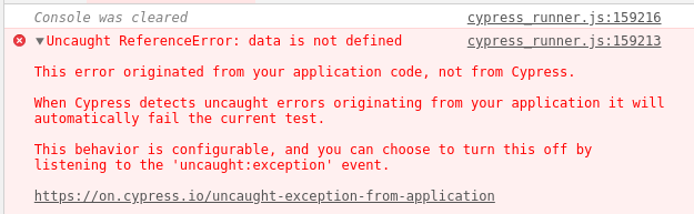 Still got "uncaught exception" after turning it off in support file ...