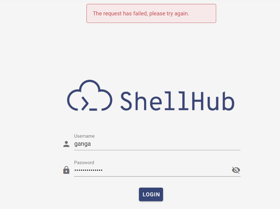 Shellhub crash/Hang due to storage full: Returning "The request has failed, please try again ...