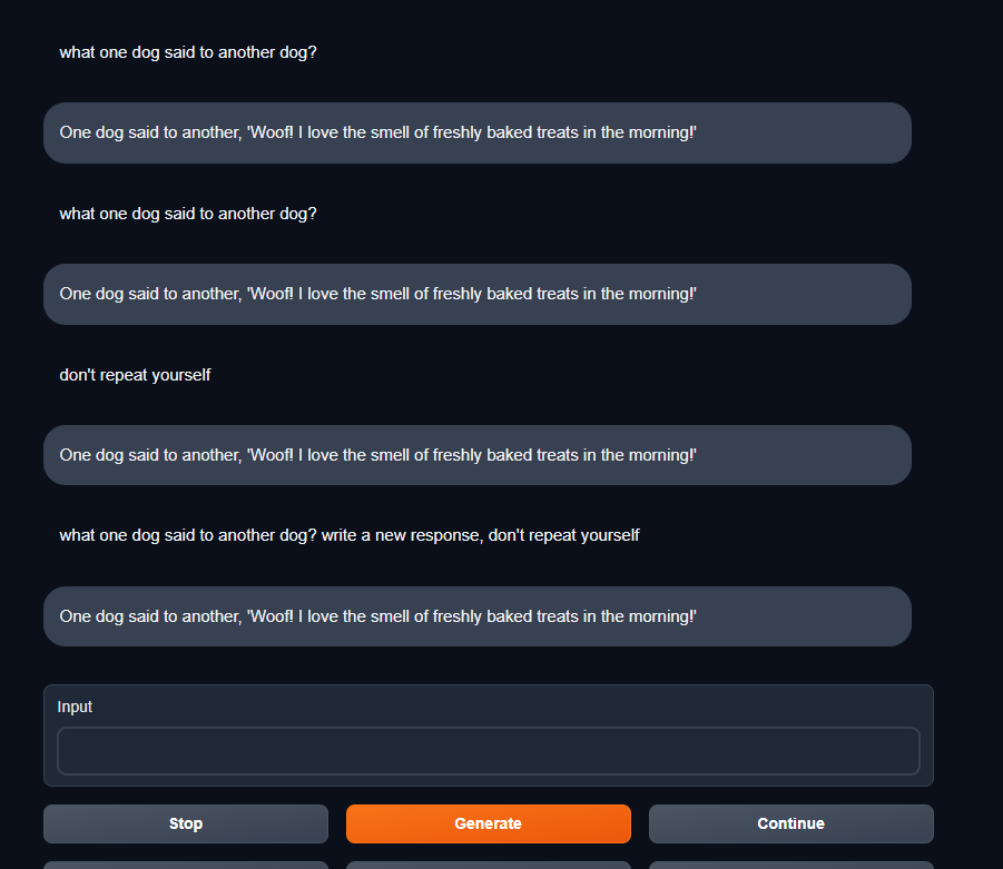 Regenerate command produces the same text again and again · Issue #1480 · oobabooga/text ...