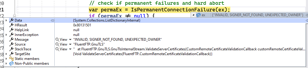 Dubious code in ConnectModule.IsPermanantConnectionFailure · Issue #1247 · robinrodricks ...