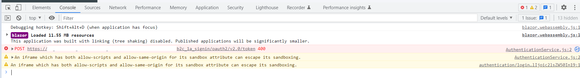 MSAL : Azure B2C Blazor wasm fails after 24 hours when the refresh token has been expired ...