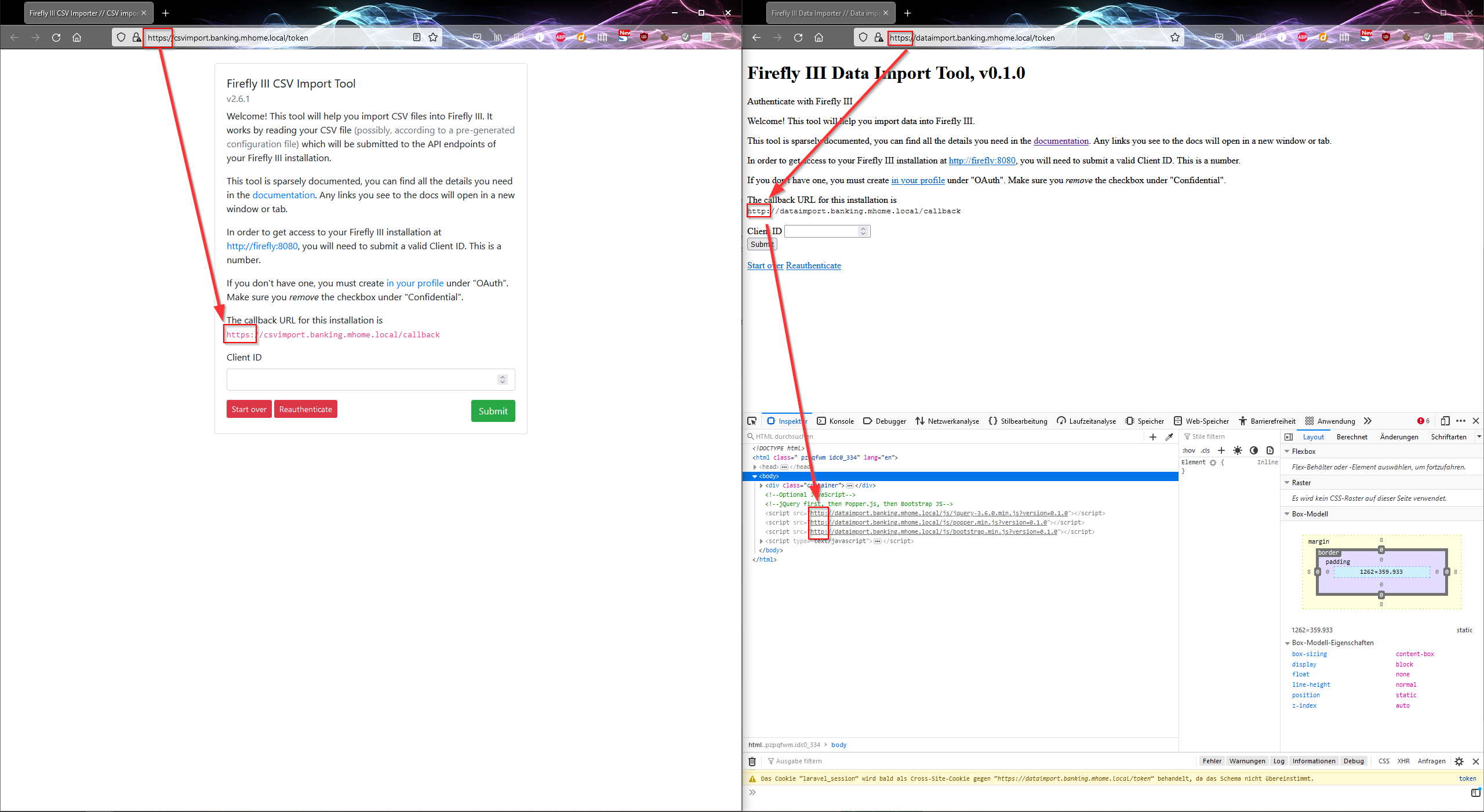 protocol mismatch when data importer is behind proxy, but working with ...