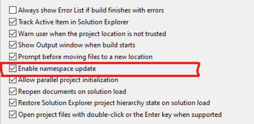Moving/renaming a file/folder the namespace should be renamed ...