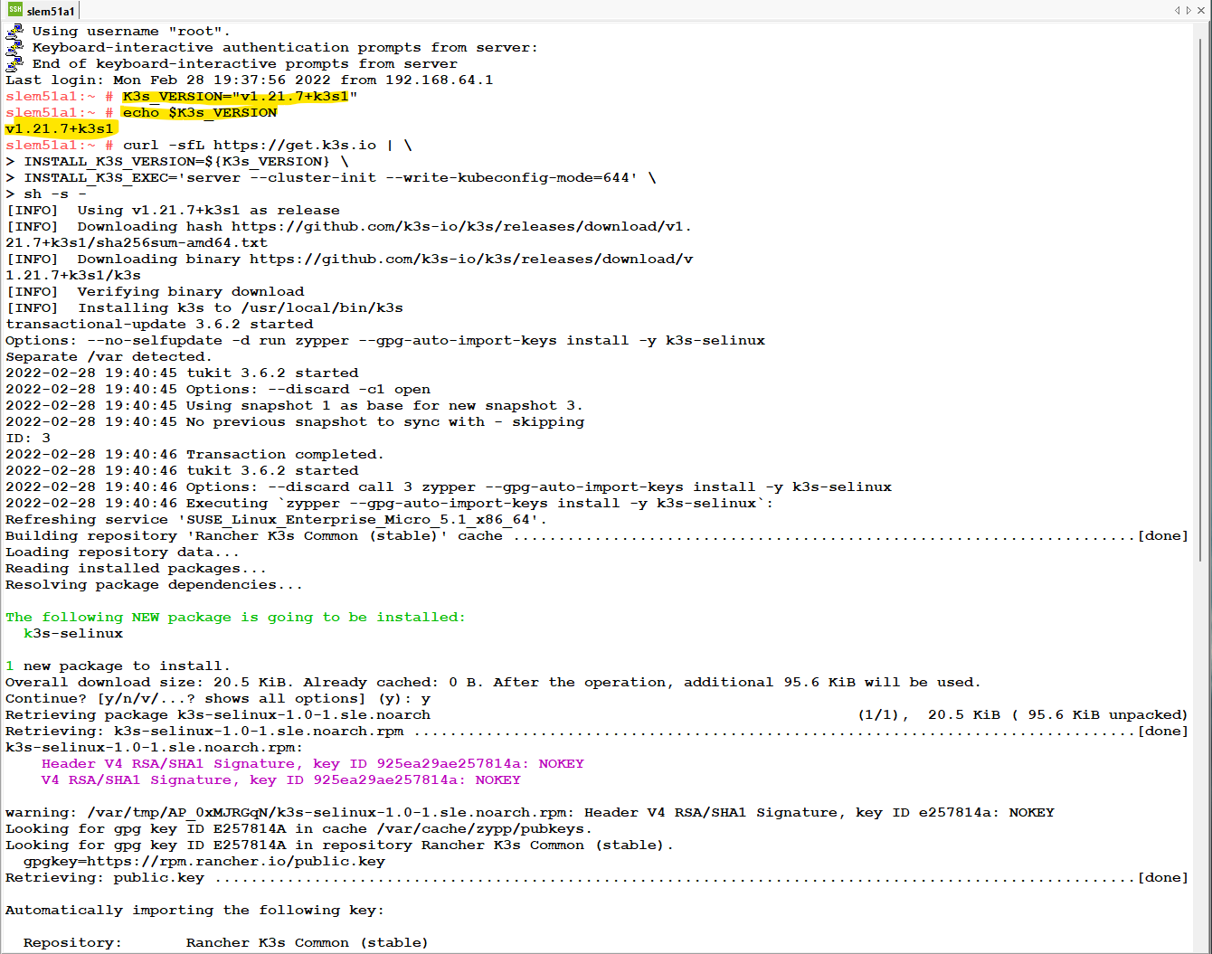 Installing K3S 1.21.7+k3s1 on SLE Micro 5.1 got errors · Issue #5183 · k3s-io/k3s · GitHub