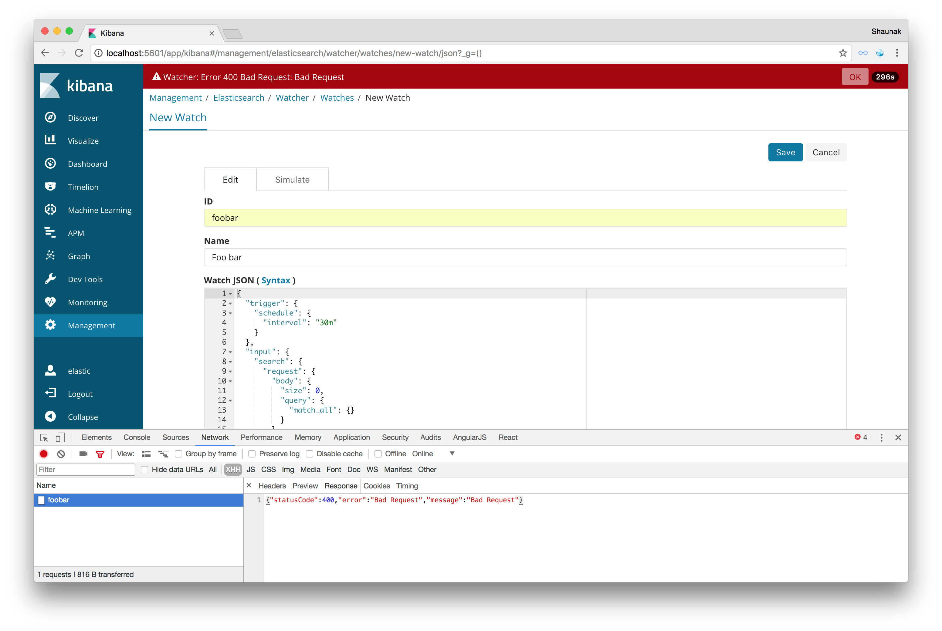 [Watcher UI] HTTP 400 error when watcher is disabled in ES x-pack · Issue #18350 · elastic ...