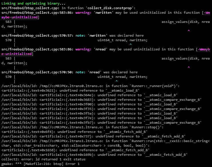 Compilation error on FreeBSD 13 (i386) [BUG] · Issue #294 · aristocratos/btop · GitHub
