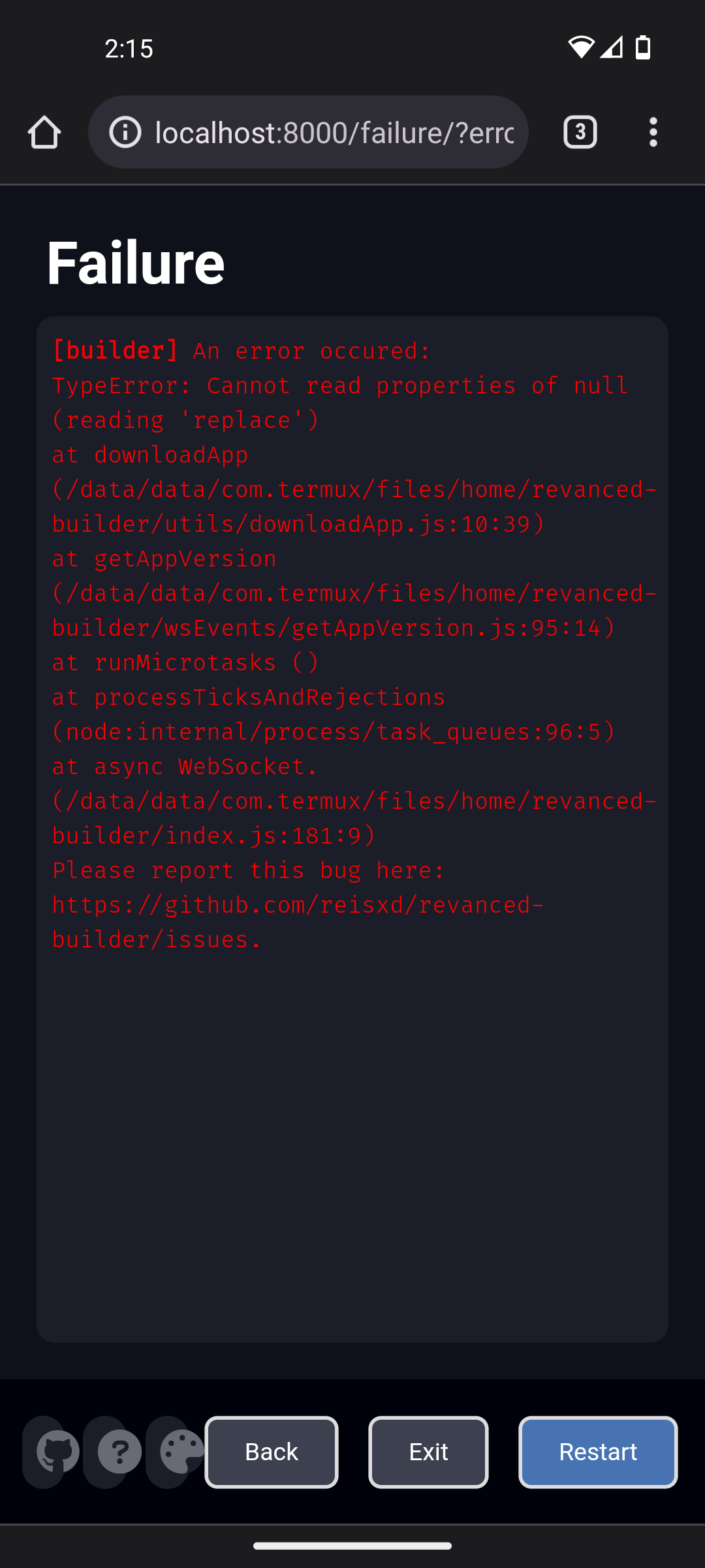 Cannot read value of replace · Issue #409 · reisxd/revanced-builder · GitHub