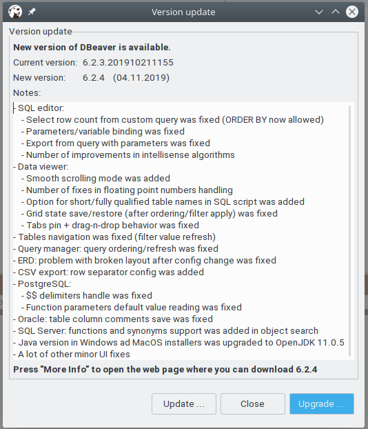 Error in the "version update" dialog · Issue #7155 · dbeaver/dbeaver ...