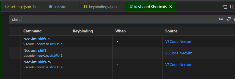 H/L/M keys can't be remapped · Issue #1135 · vscode-neovim/vscode-neovim · GitHub