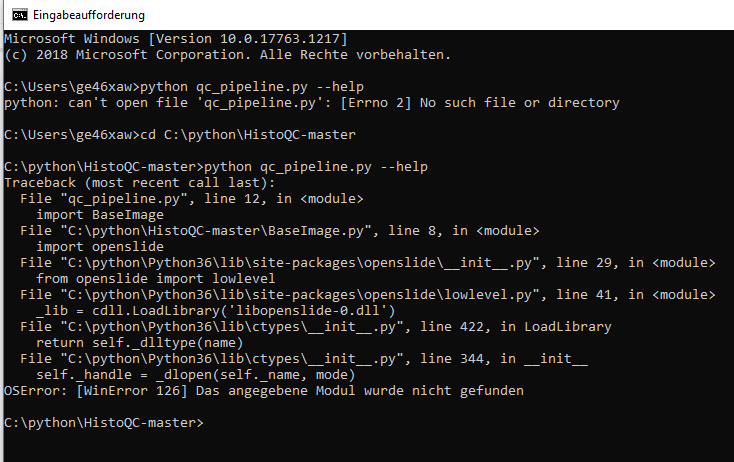 Installing Openslide On Windows 10 64 Bit · Issue 177 · Choosehappyhistoqc · Github