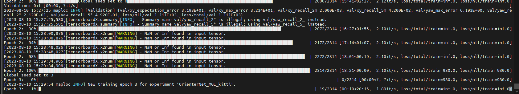 Loss=-inf problem when fine-tuning on KITTI · Issue #12 · facebookresearch/OrienterNet · GitHub