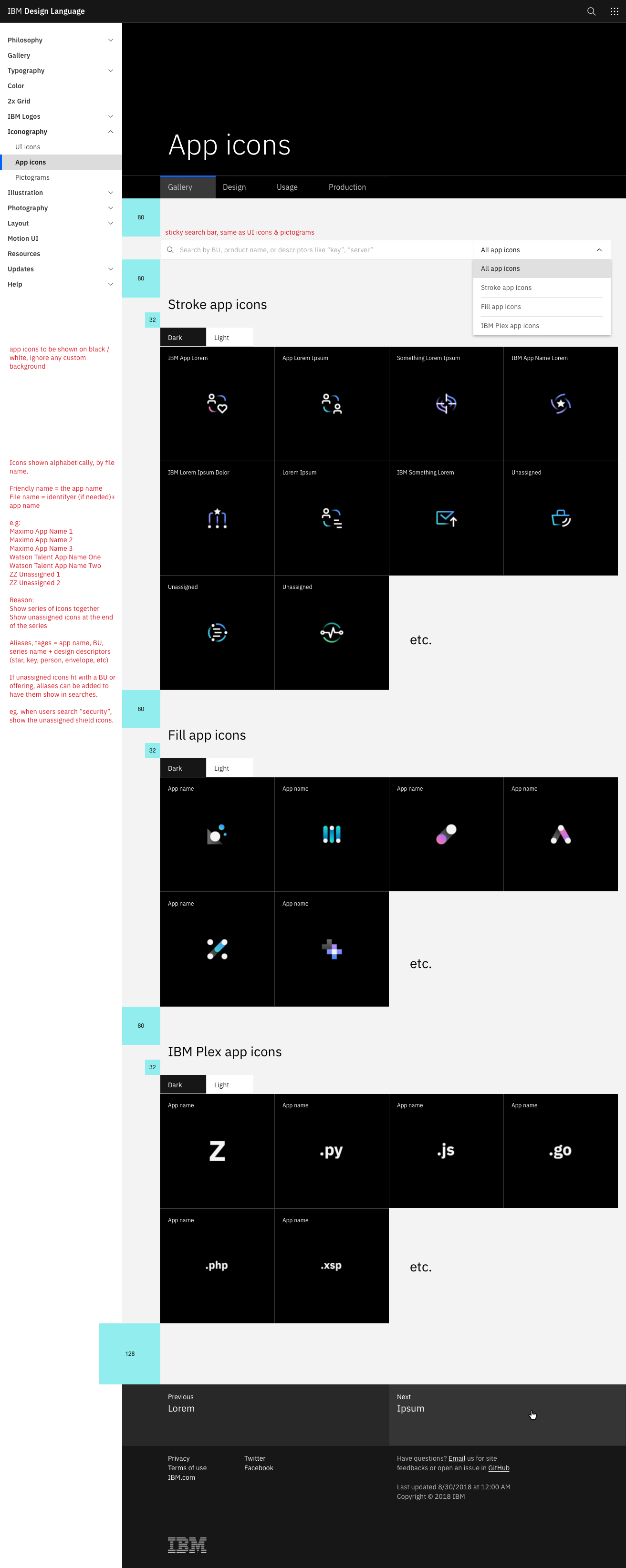 Carbon Design System Icons Login Pages Info