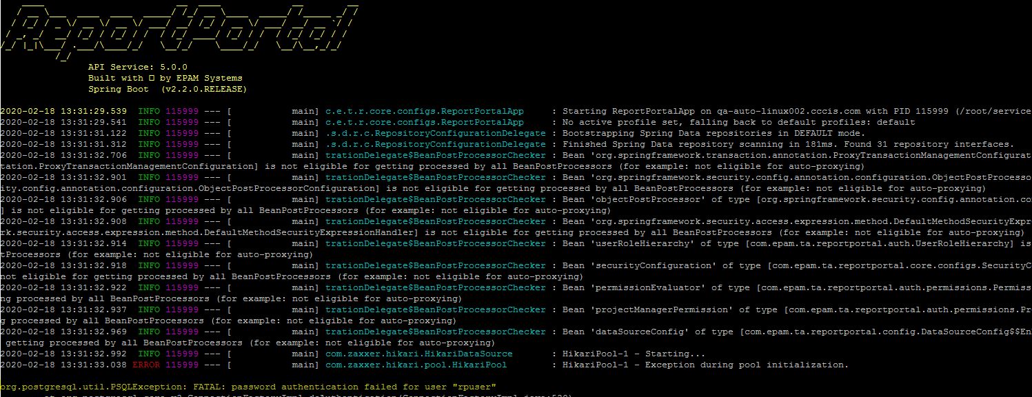 Unable to Start API Service in Report Portal 5 [v5] · Issue #826 ...
