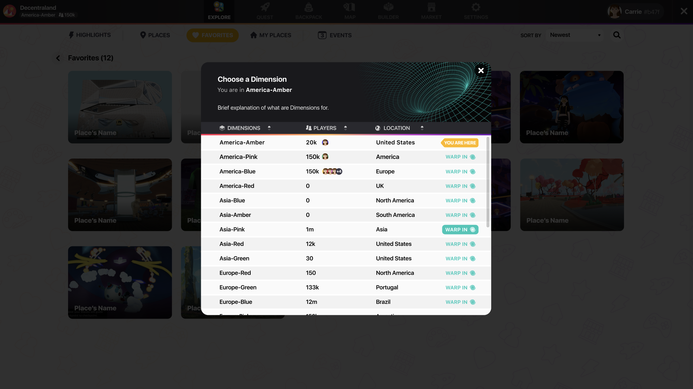 Players should be able to change realms in-world · Issue #1708 · decentraland/unity-renderer ...