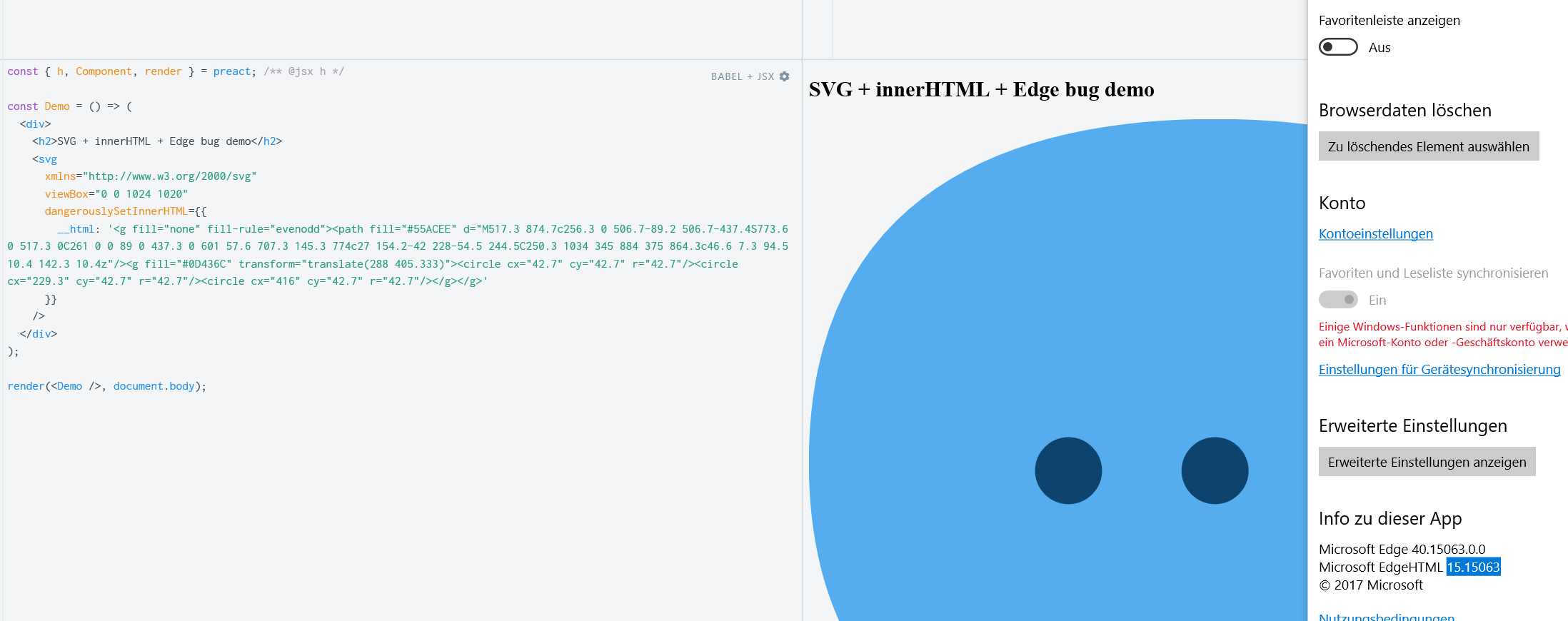 Edge Svg Dangerouslysetinnerhtml Void · Issue 786 · Preactjs Preact · Github