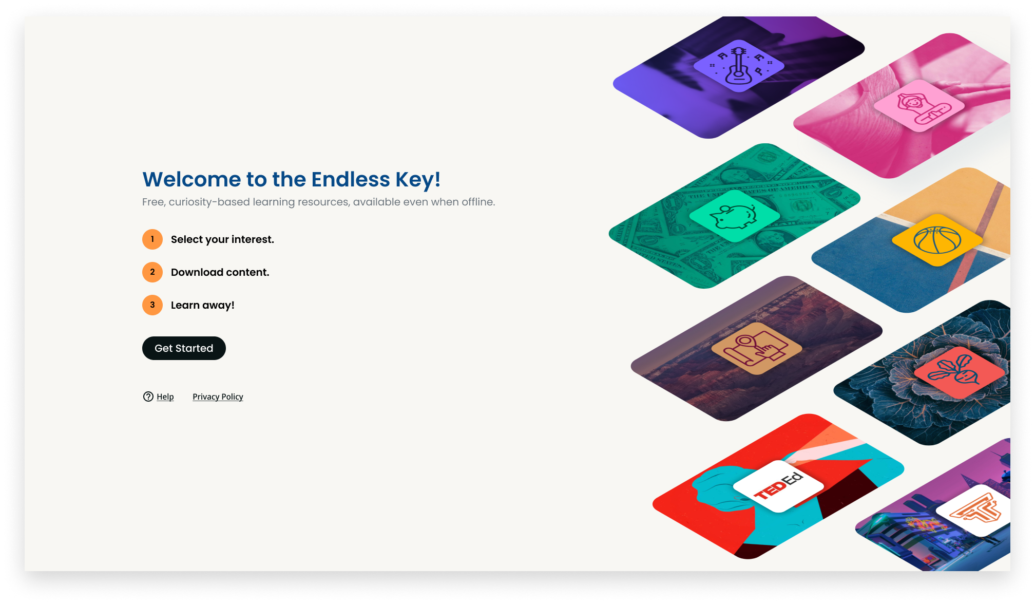 Redesign the onboarding screen · Issue #734 · endlessm/kolibri-explore-plugin · GitHub
