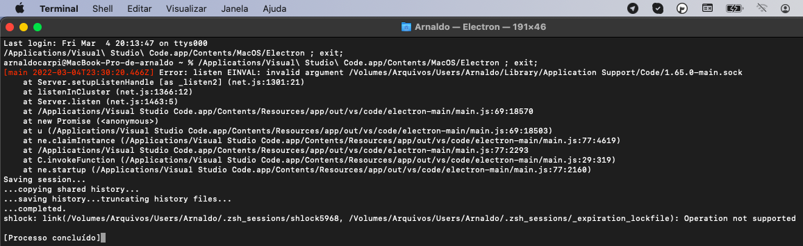 VsCode does not open after changing MACOS user folder. · Issue #144445 ...