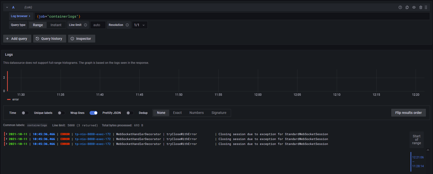 explore: ANSI colors in explore logs break when using line filter ...