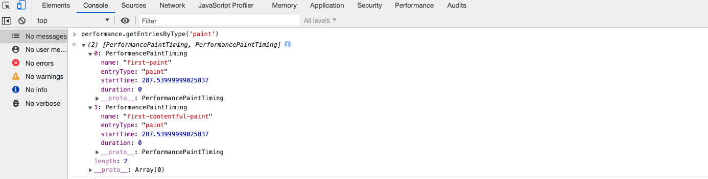 FP and FCP from lighthouse are not equal to ones from ...