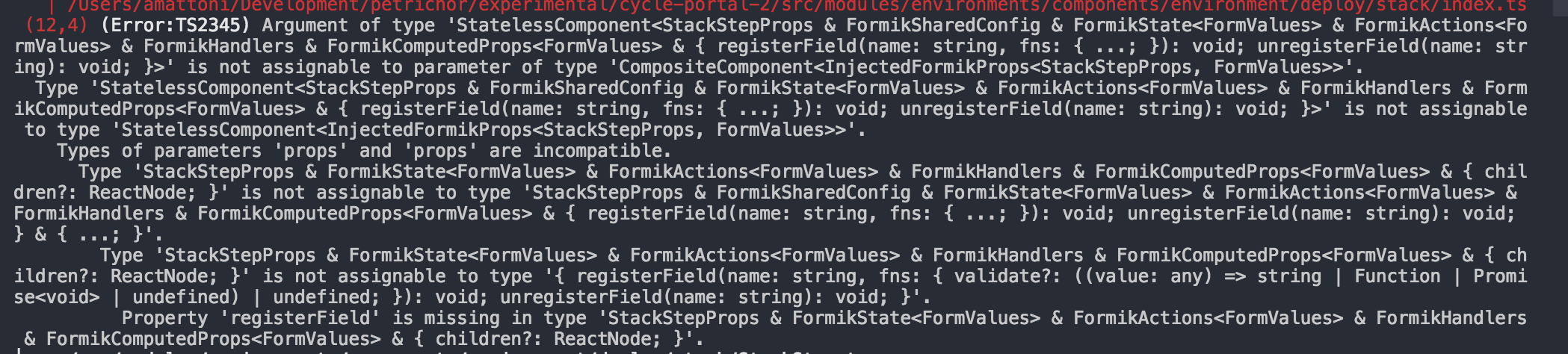 Issue with Typescript Definitions using withFormik() · Issue #831 · jaredpalmer/formik · GitHub