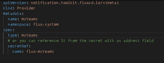 fluxcd msteams provider not able to use secret ? · fluxcd flux2 · Discussion #2914 · GitHub