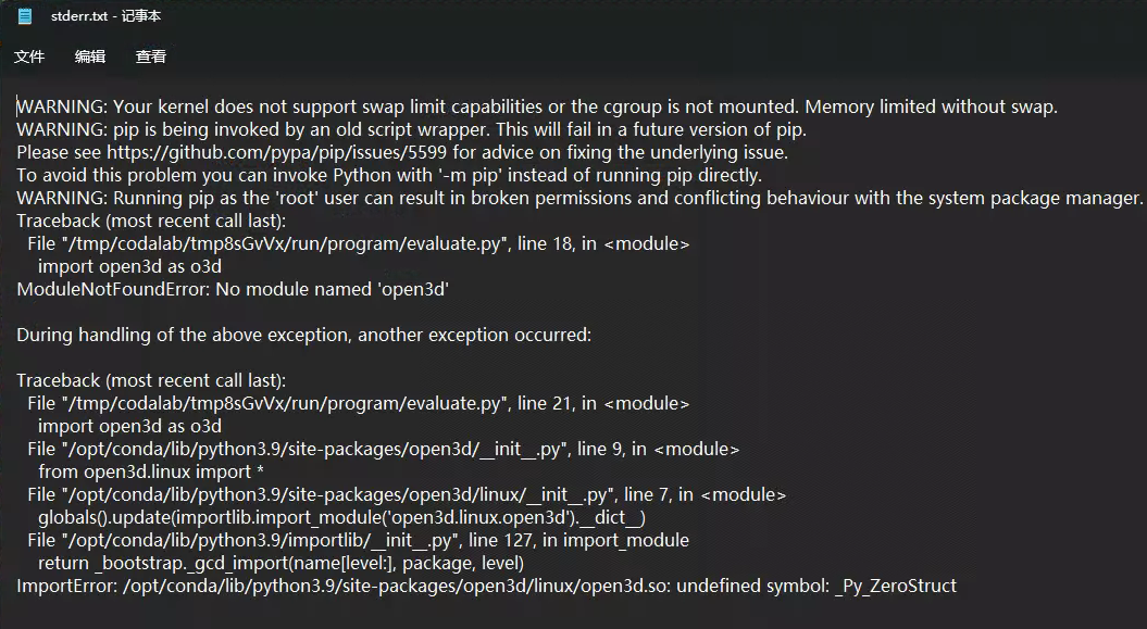 The status of the submitted HO3D_v2 result is Failed. · Issue #3253 · codalab/codalab ...