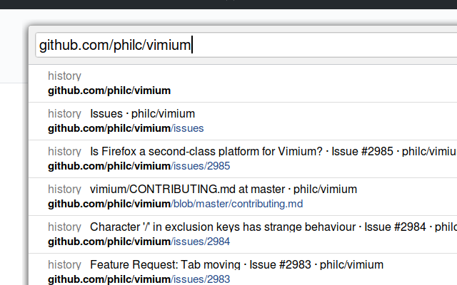 Vombinar completion highlighting for protocol-full URL · Issue #2987 · philc/vimium · GitHub