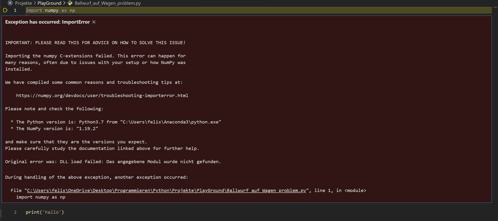 Imports not longer working if run in terminal · Issue #17319 ...