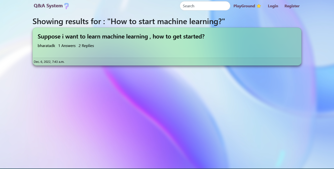 GitHub - bharatadk/Question-and-Answer-System