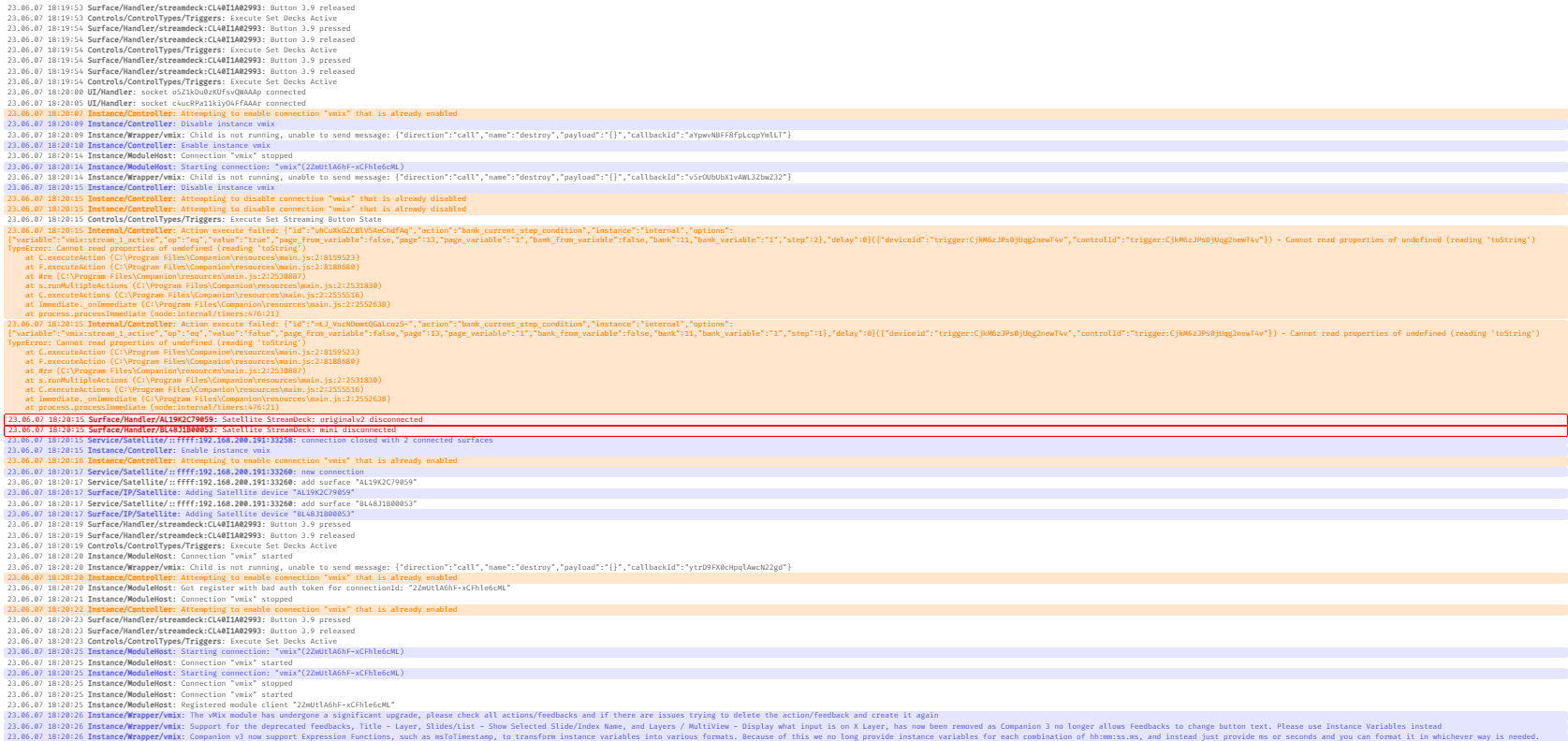 3.0 RC1 disconnections · Issue #209 · bitfocus/companion-module-studiocoast-vmix · GitHub