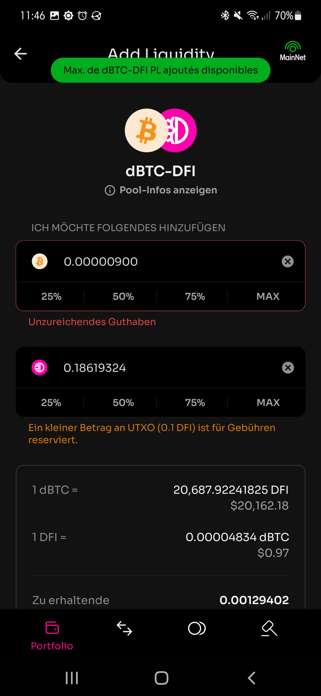 Wrong language (translation) on add liquidity screen · Issue #3400 · BirthdayResearch/defichain ...