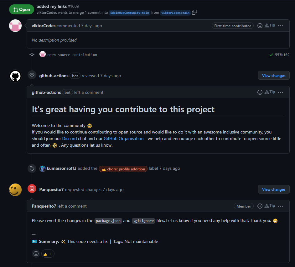 [DOCS] Adding clearer commit instructions · Issue #1652 · EddieHubCommunity/BioDrop · GitHub