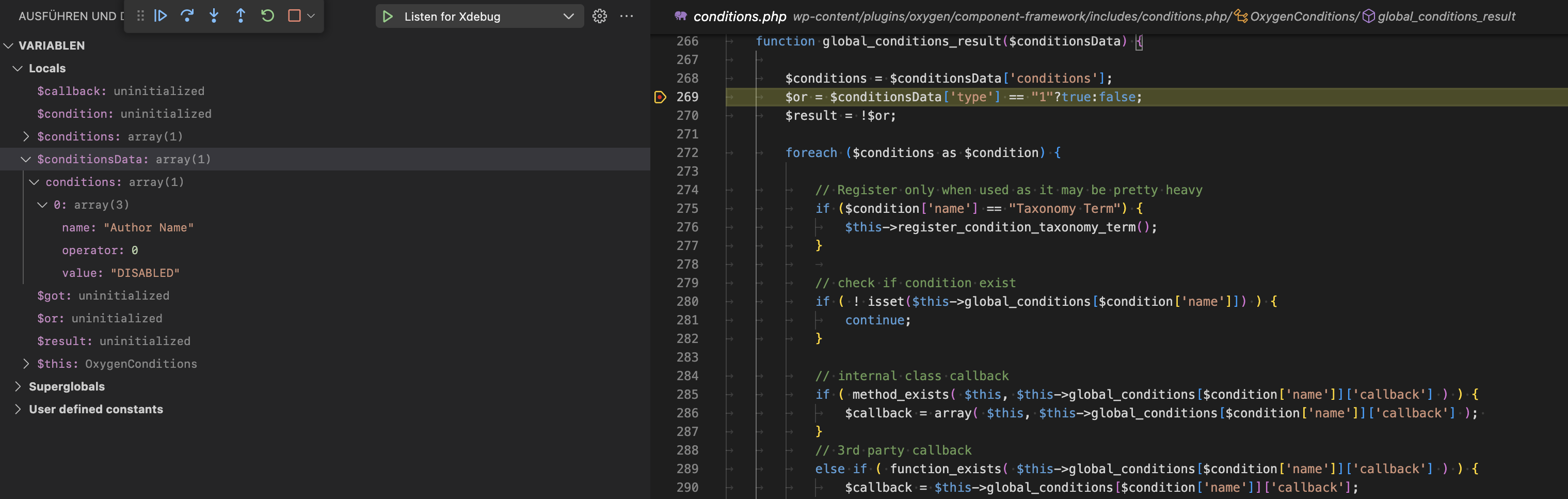 Oxy 4.7.1 PHP Warning 'Undefined array key "type"' when evaluating Condition in Builder · Issue ...