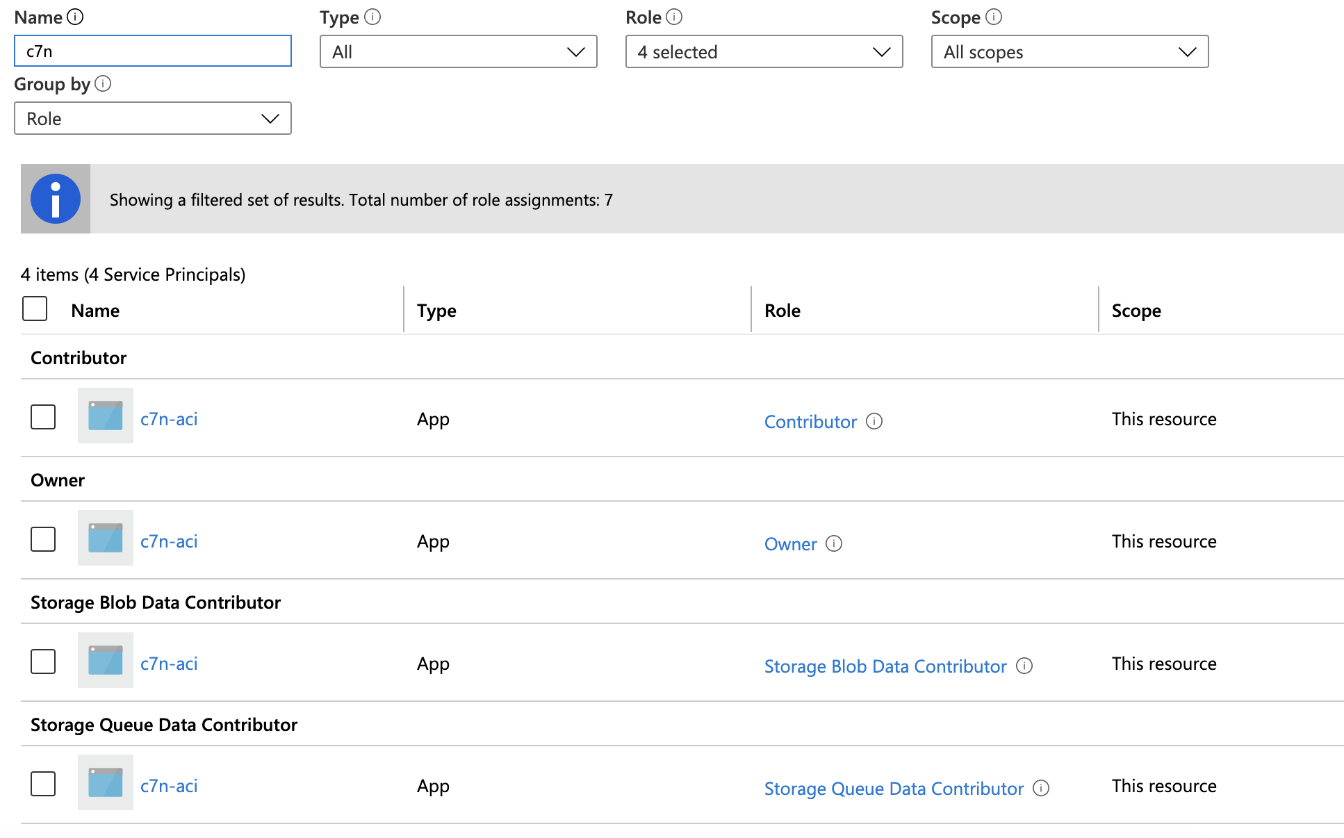 Azure: getting error when using ACI method of deployment
