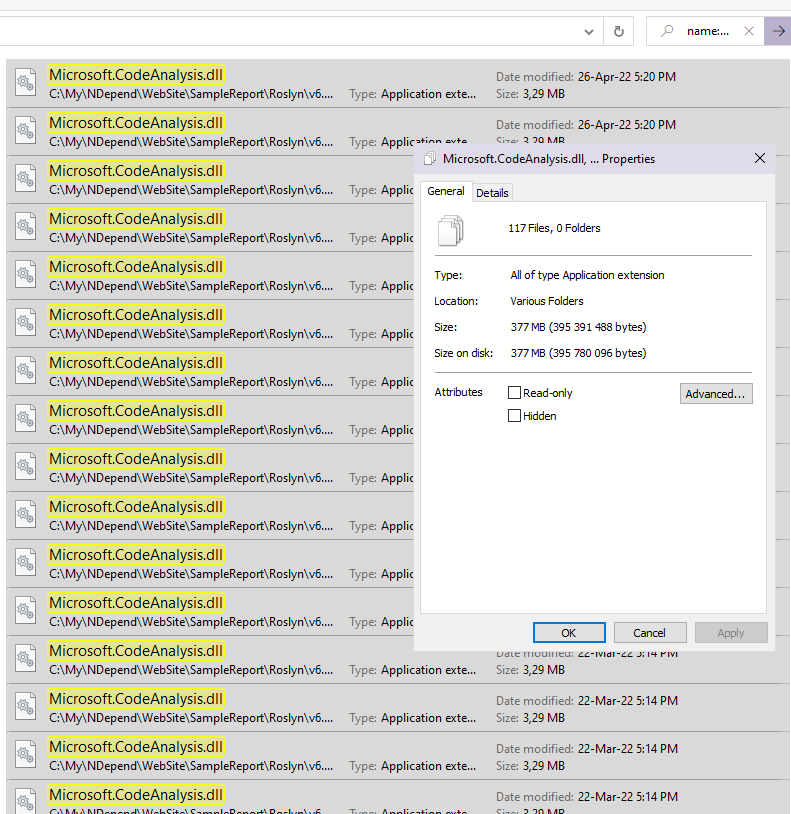 The Roslyn directory artifacts\bin weights 11.8 GB ? · Issue #64435 · dotnet/roslyn · GitHub
