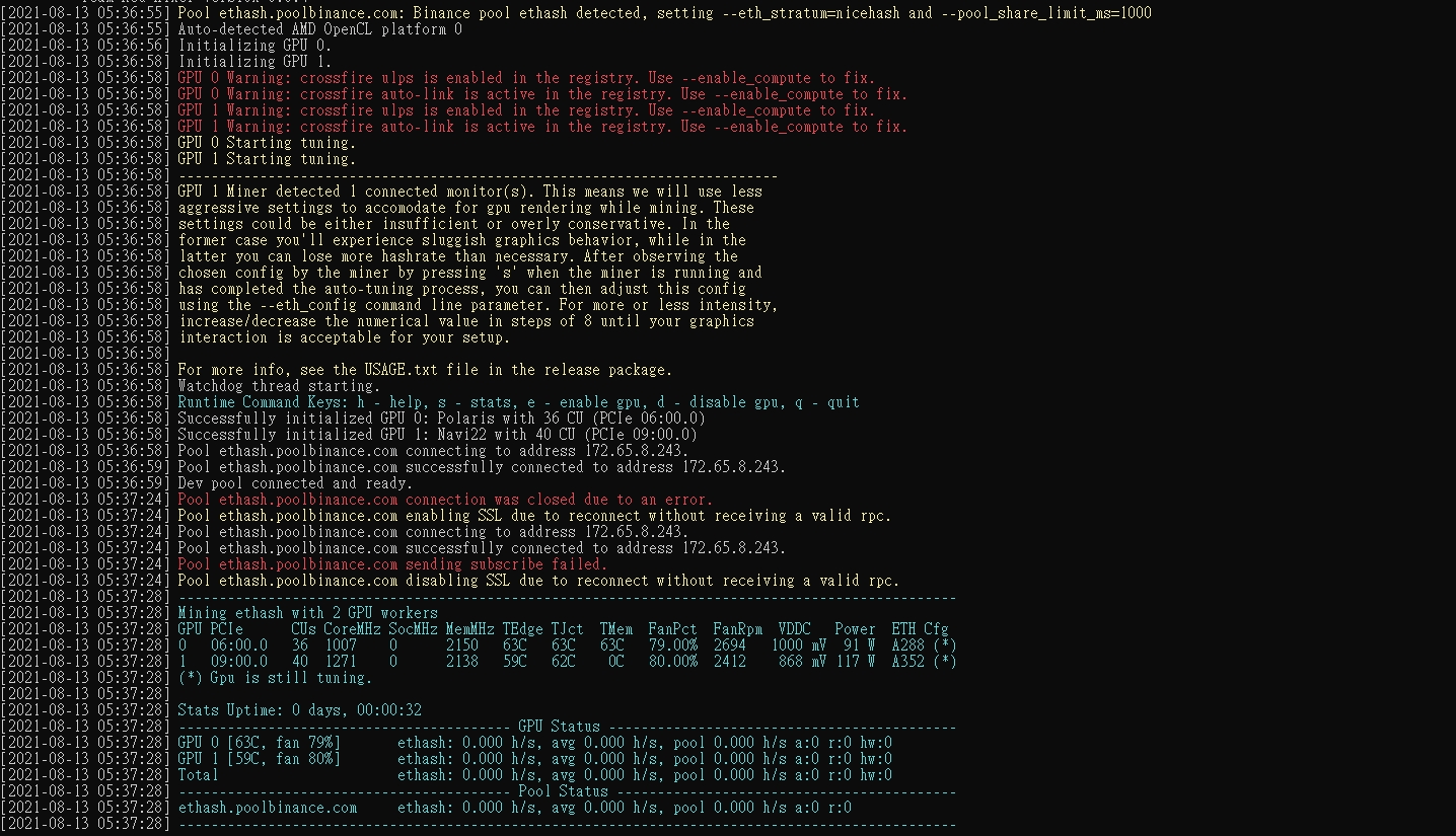 Miners can't mine Binance mining pool · Issue #387 · todxx/teamredminer ...