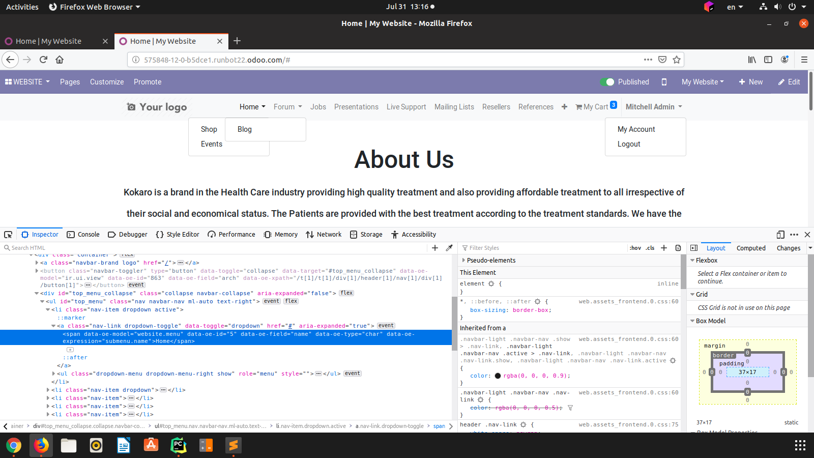 Menu Problem when scrolling down · Issue #35320 · odoo/odoo · GitHub
