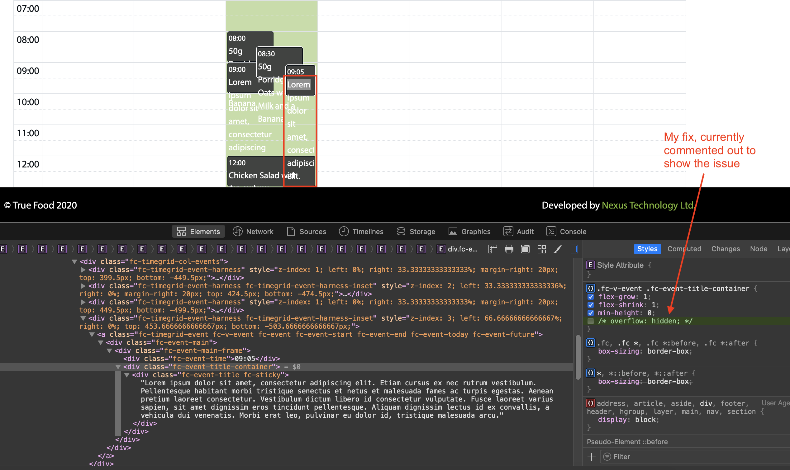 Event title overflows container in time grid view on mobile iOS · Issue ...