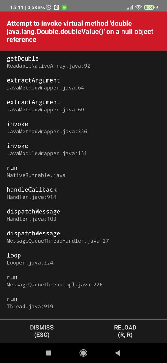 Tooltip: Attempt to invoke virtual method double java.lang.Double.doubleValue() on a null object ...