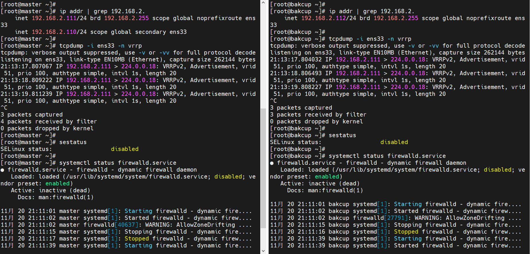 Cannot ping virtual ip address · Issue #2046 · acassen/keepalived · GitHub