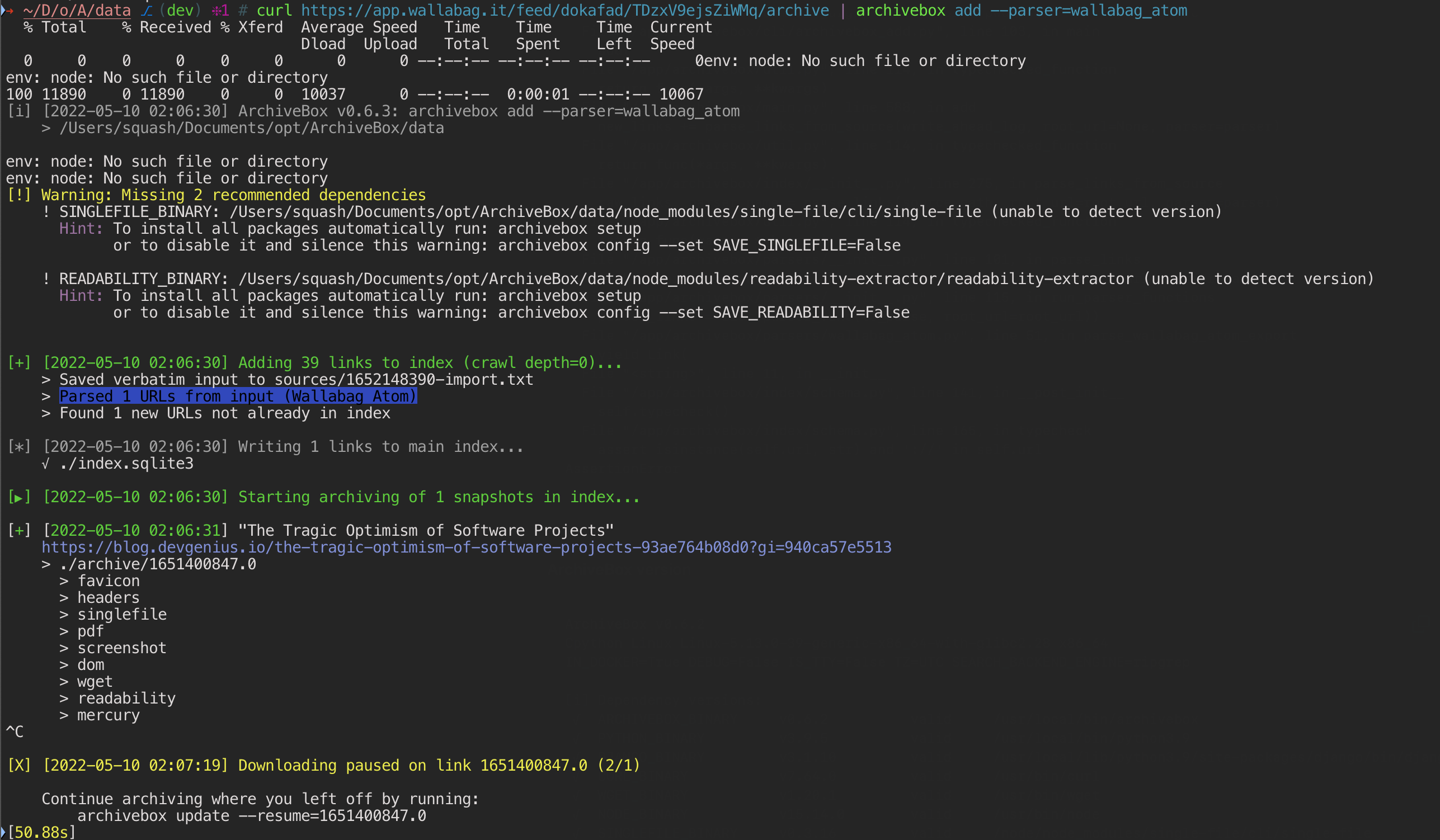 Bug: Parsing Wallabag RSS feed fails · Issue #971 · ArchiveBox/ArchiveBox · GitHub