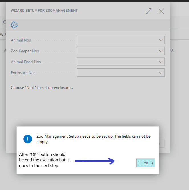 Error function doesn't stop the wizard. · Issue #5015 · microsoft/AL ...