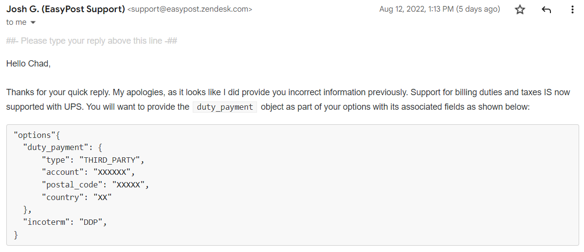 Add duty_payment object · Issue #315 · EasyPost/easypost-csharp · GitHub