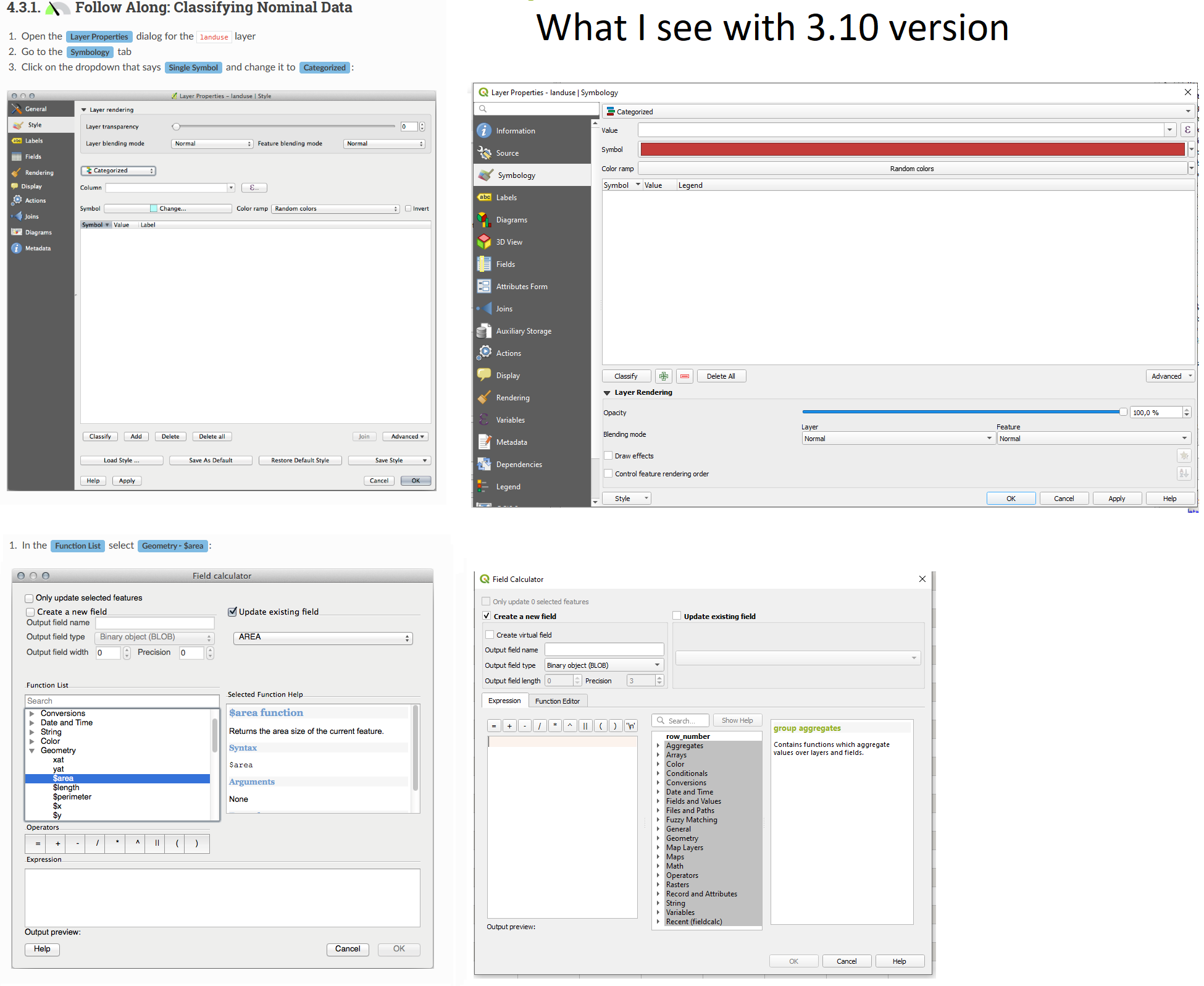 Inconsistence between dialog windows in training repository QGIS 3.10 · Issue #5727 · qgis/QGIS ...