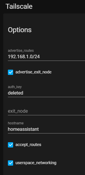 Unable to use subnet routing or exit node · Issue #22 · hassio-addons/addon-tailscale · GitHub