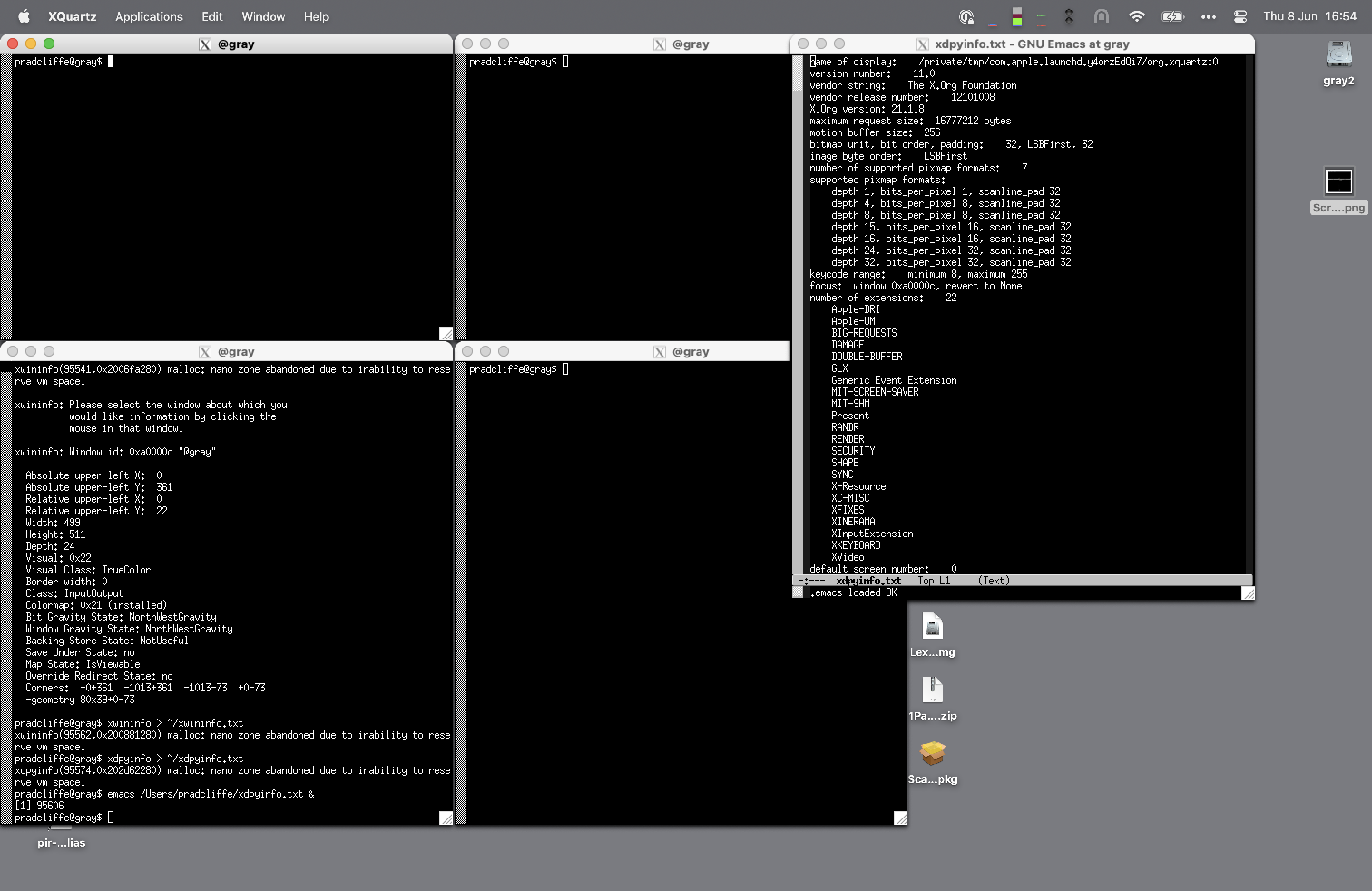 xquartz gets an incorrect screen size after running for some time ...