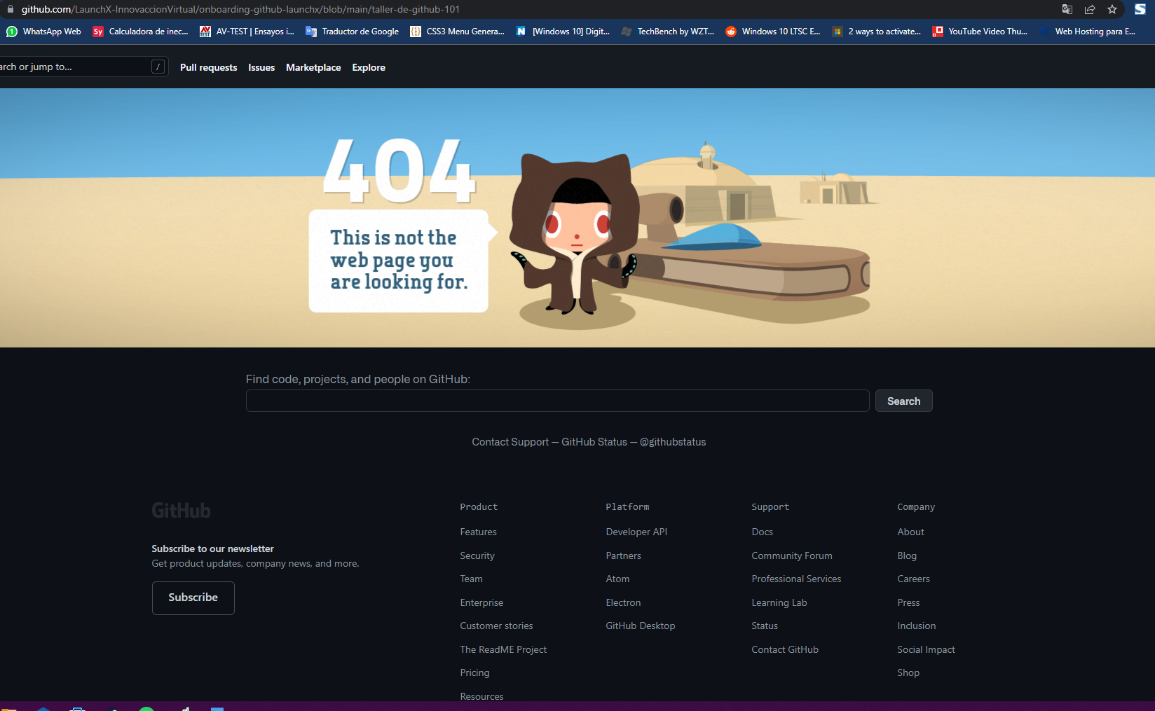 hola, hay un problema con el link del taller de git y github · Issue ...