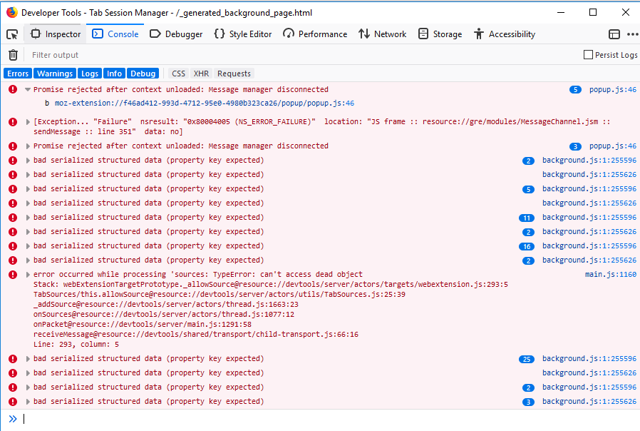 tab session manager not showing any of my previous saved sessions please help ? · Issue #407 ...