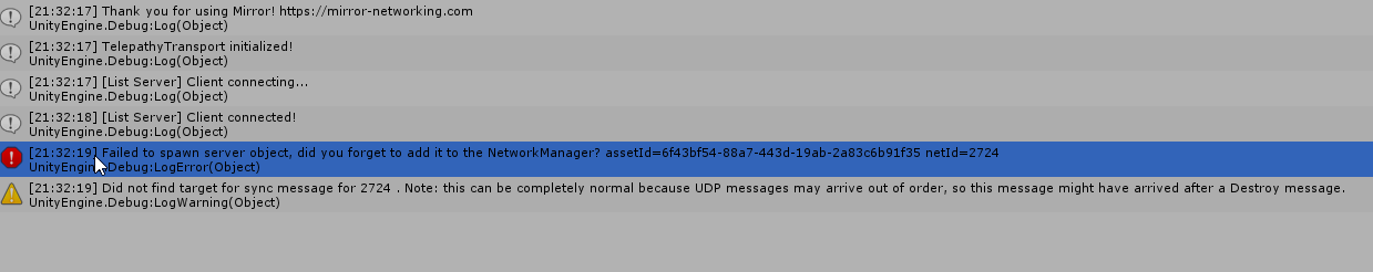 Failed to spawn server object, did you forget to add it to the NetworkManager? · Issue #1060 ...