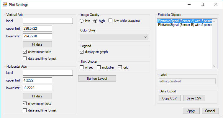 Plot Settings - Data export, option for multiple curve export · Issue ...